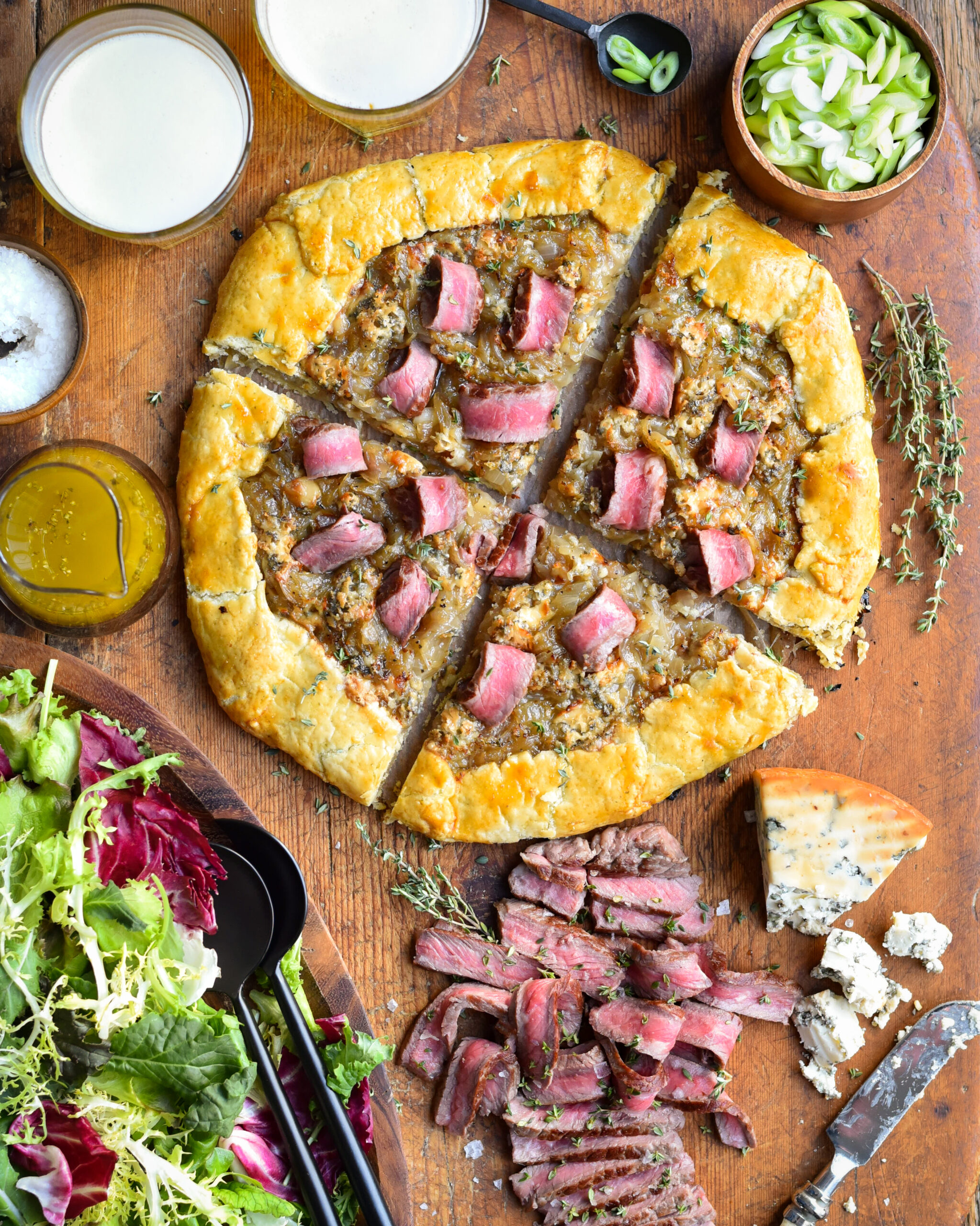 Beer Braised Onion & Steak Galette - Zimmy's Nook