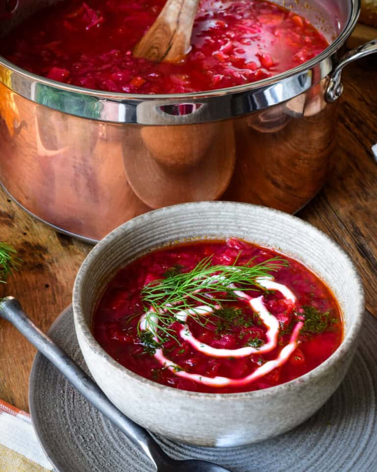 Borscht (Beet & Cabbage Soup) - Zimmy's Nook