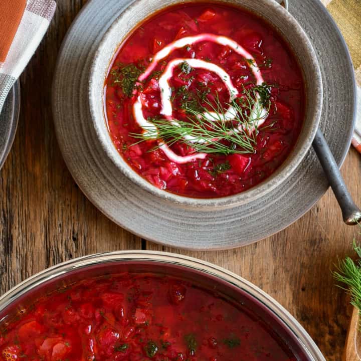 Borscht (Beet & Cabbage Soup) - Zimmy's Nook