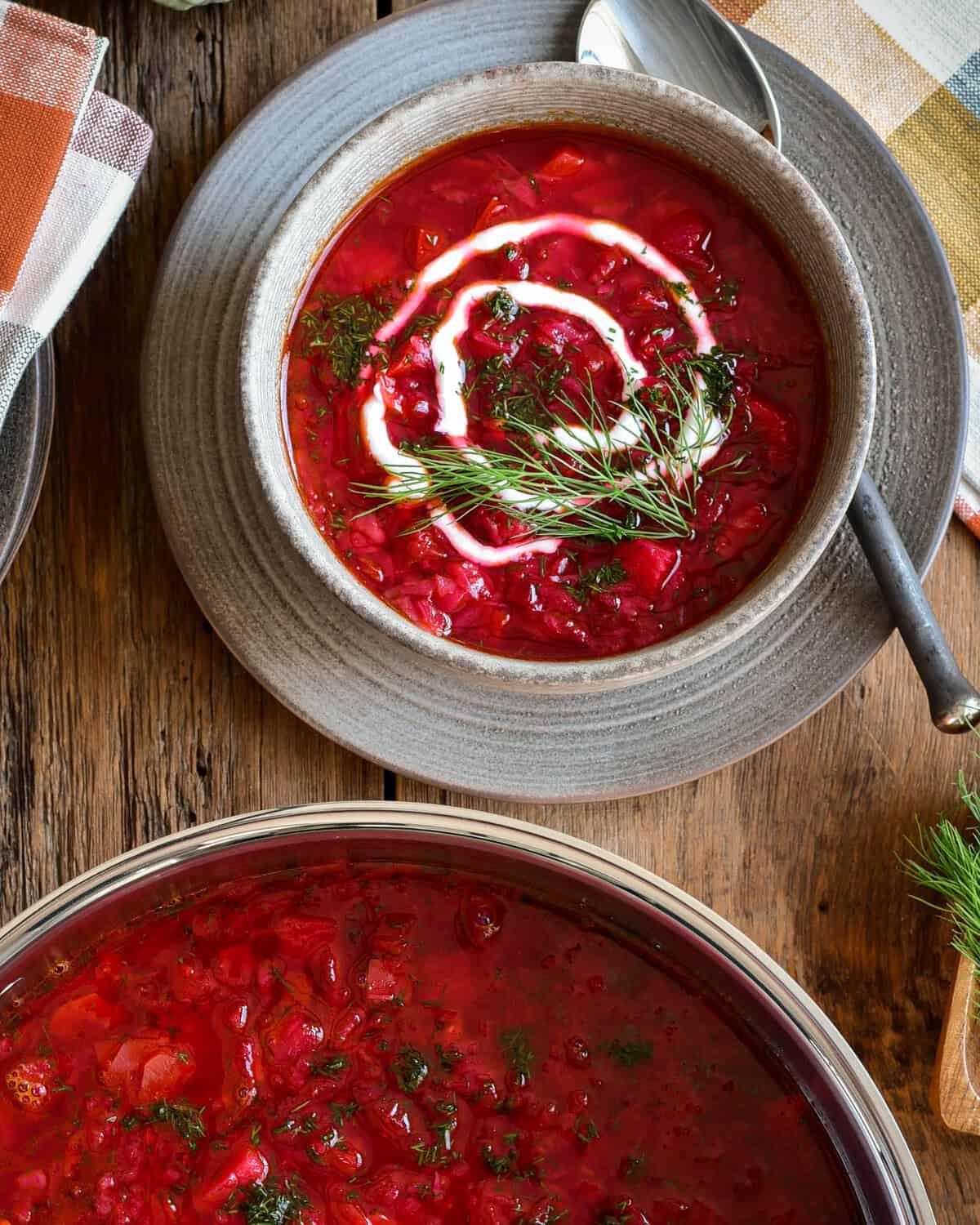 Borscht (Beet & Cabbage Soup) - Zimmy's Nook