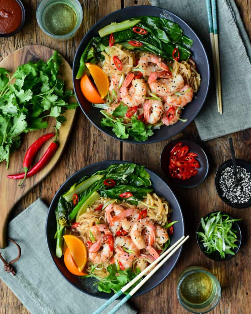 Spicy Shrimp Noodle Bowl - Zimmy's Nook