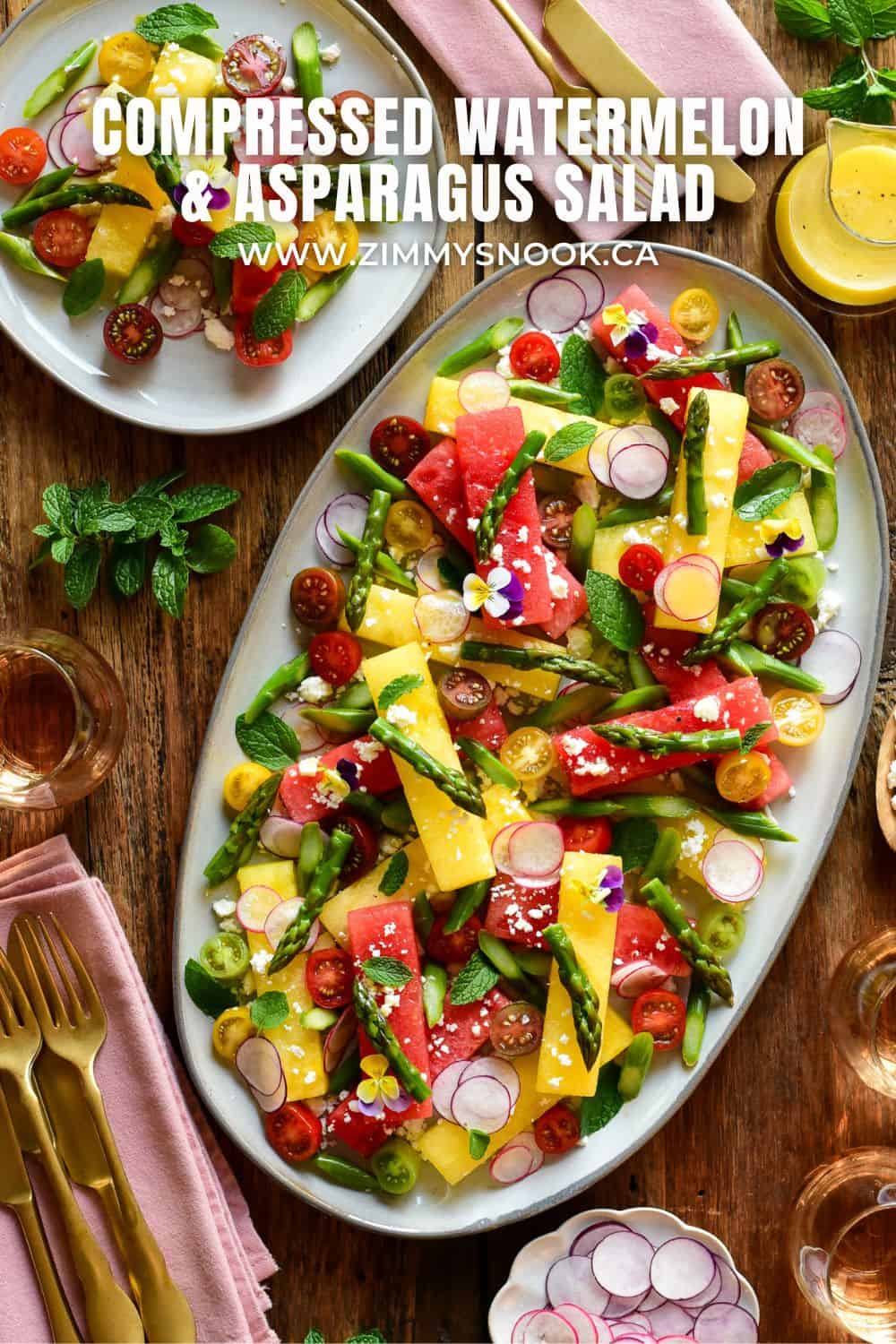 Compressed Watermelon and Asparagus Salad - Zimmy's Nook