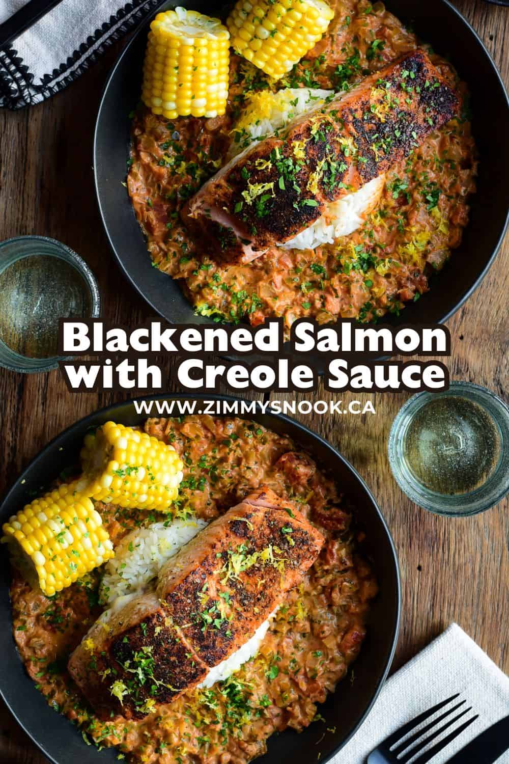 Blackened Salmon with Creole Sauce - Zimmy's Nook