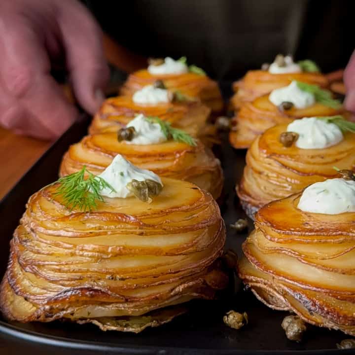 Lemon–Dill Potato Stacks with Greek Yogurt & Capers - Zimmy's Nook