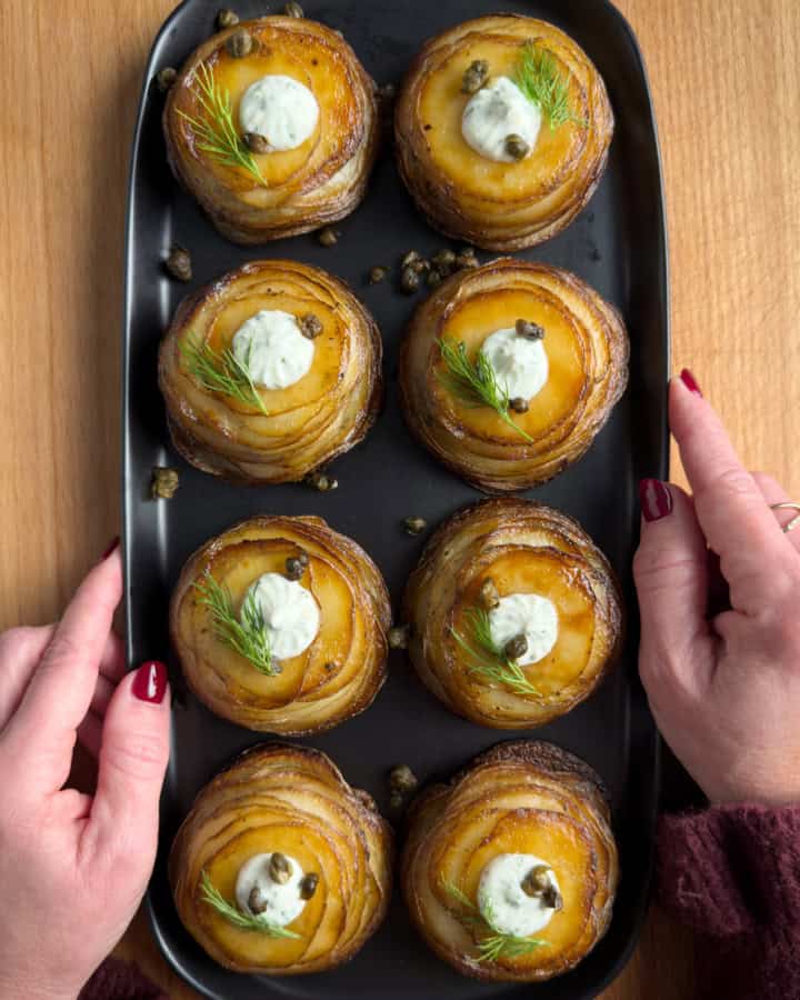 Lemon–Dill Potato Stacks with Greek Yogurt & Capers - Zimmy's Nook